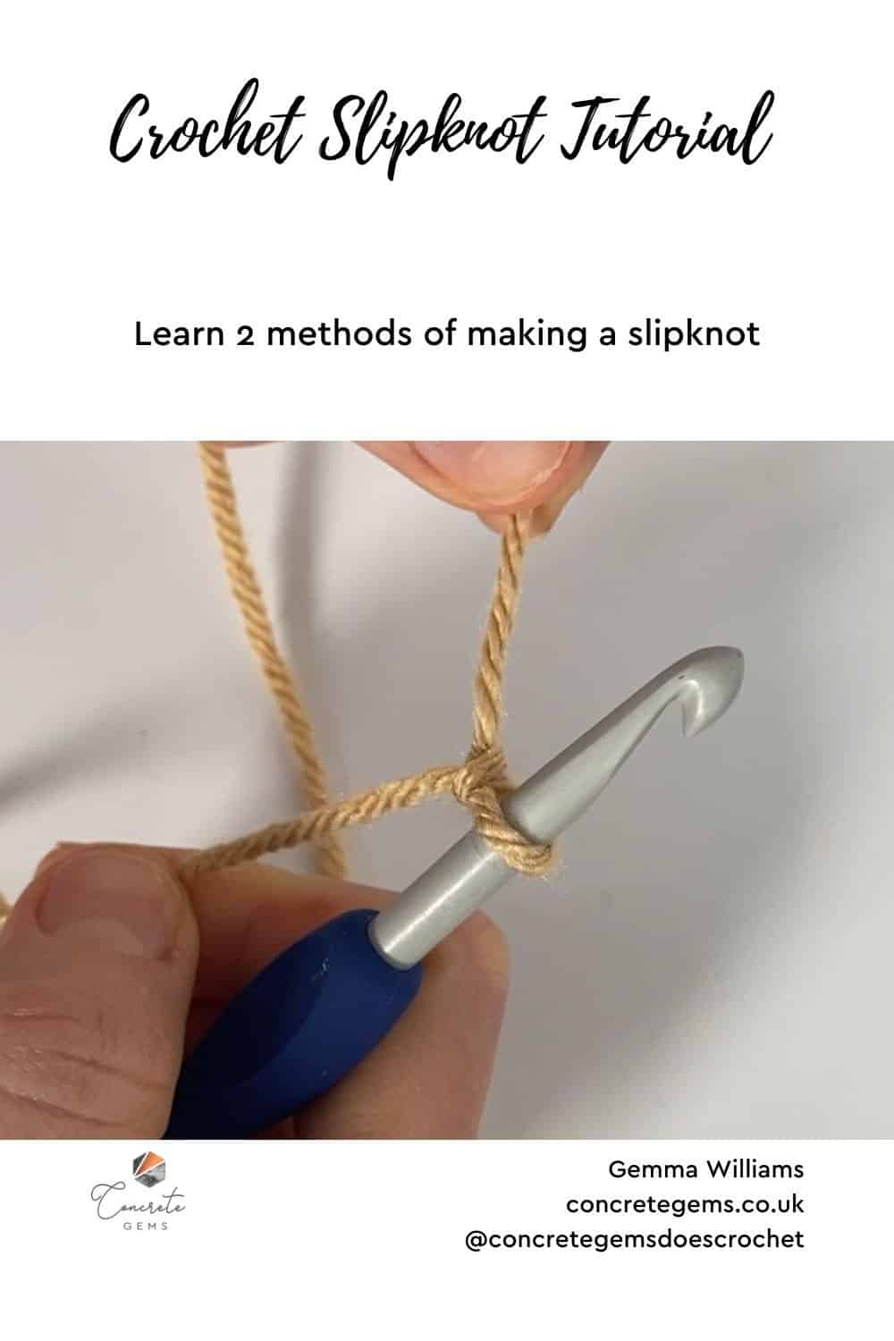 Crochet Slipknot Tutorial - Concrete Gems